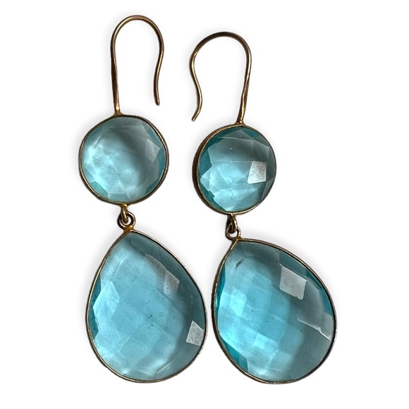 Jewelry | Light Blue Hydro Quartz Double Drop Earrings | Poshmark